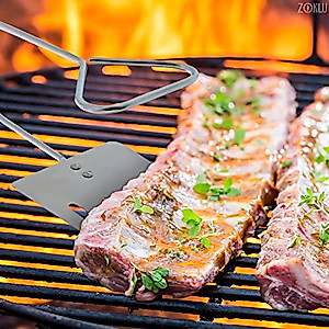 Long Barbeque Grill Tongs Spatula - Utensil Set Portable Grill Tongs for Cooking Gripper Kitchen Spatula Stainless Steel Hamburger Spatula - Barbecue Grill Tong Spatula Set Flat Top Grill Accessories