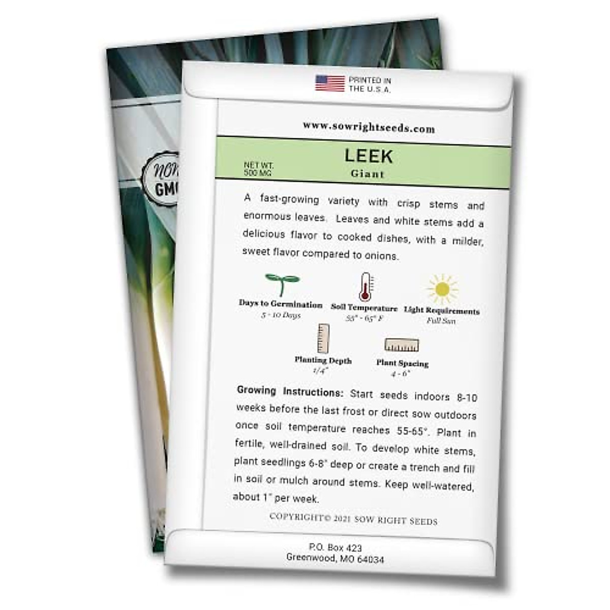 Sow Right Seeds - Giant Leek Seed for Planting - Non-GMO Heirloom Packet with Instructions to Plant and Grow an Outdoor Home Vegetable Garden - Large Green Chive Onion - Wonderful Gardening Gift