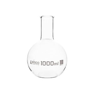 EISCO Boiling Flask, 1000ml - Borosilicate Glass - Flat Bottom, Narrow Neck