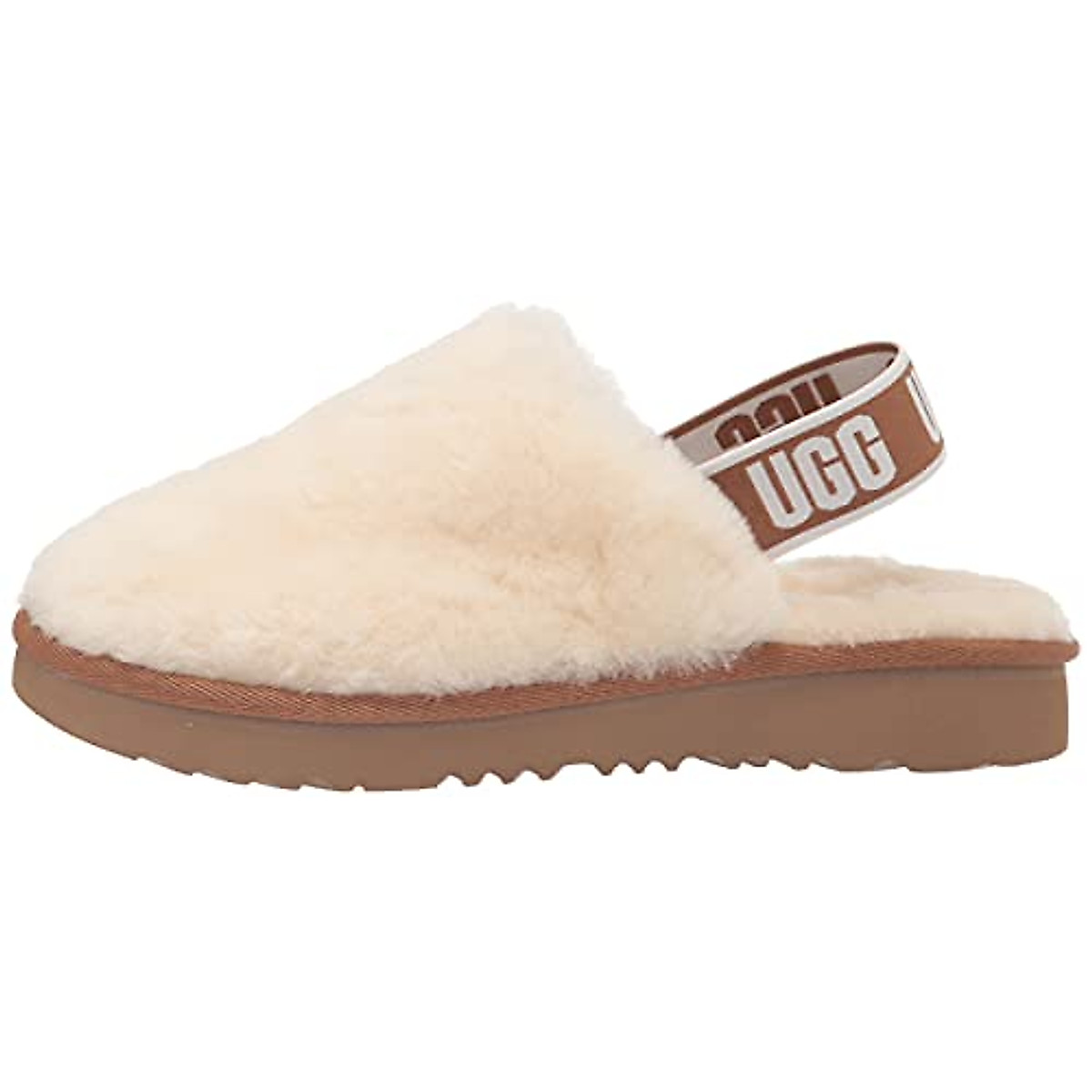 UGG Girls K Fluff Yeah Clog Slipper, Natural, 6 Big Kid