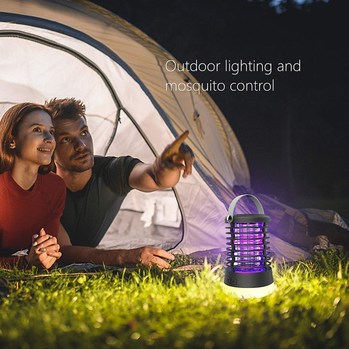 Bug Zapper Outdoor Bug Repellent Rechargeable Camping Lamp Waterproof Mosquito Killer Fly Trap Mosquito Repellent Portable Bug Zapper for Outdoor, Patio, Camping Accessories, Camping Gear Must Haves