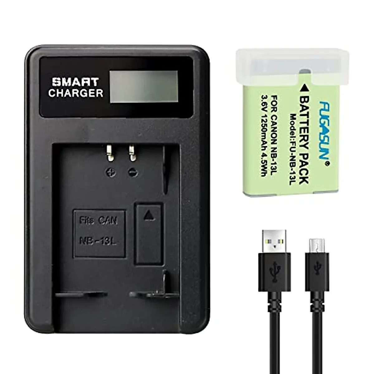 FUGASUN 1 pcs 1250mAh NB-13L NB13L Battery with Battery Charger for Canon G5X / G5X Mark II / G7X / G7X Mark II / G7 X Mark III G9X SX620 HS SX720 HS Camera