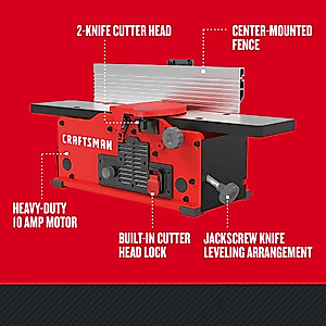 CRAFTSMAN Benchtop Jointer, Up to 22,000 cuts per Minute, 10 Amp, Corded (CMEW020)