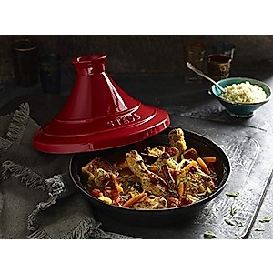 STAUB Tagine 28 cm Cast Iron Tajine, 28cm, Cherry