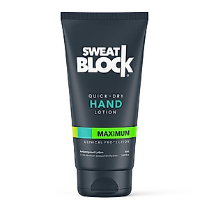 SweatBlock Antiperspirant Hand Lotion for Men & Women - Quick-Dry Hyperhidrosis Aid to Stop Excessively Sweaty Palms - Non-Irritating - Dermatologist Tested Formula - Travel Size 1.69 fl oz