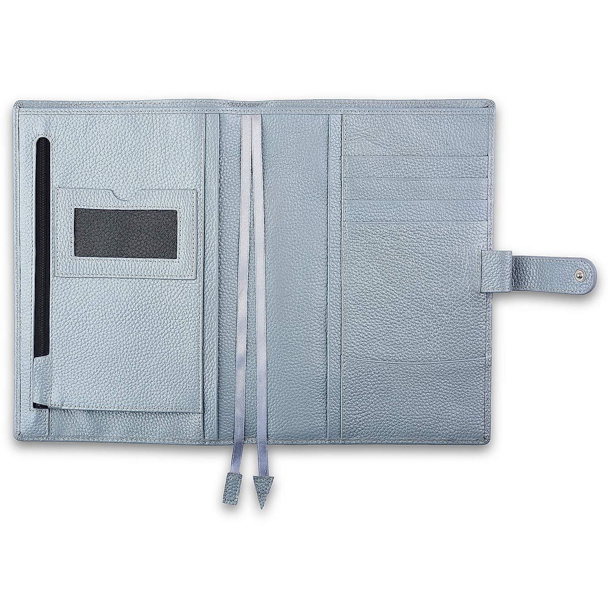 Genuine Leather a5 Planner Cover Personal Organizer, Compatible with Stalogy Hobonichi A5 Size Planner Notebooks (Lychee-Bluish Grey)