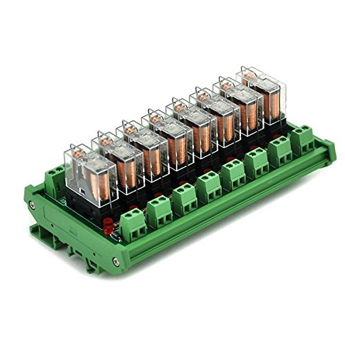 Electronics-Salon DIN Rail Mount AC/DC 24V Control 8 SPDT 16Amp Pluggable Power Relay Module, G2R-1-E