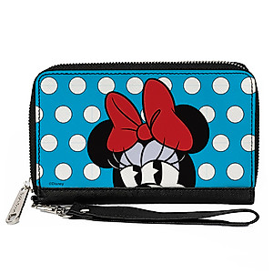 Buckle-Down Women's PU Zip Around Wallet Rectangle-Minnie Mouse, 7.5"x4.5"