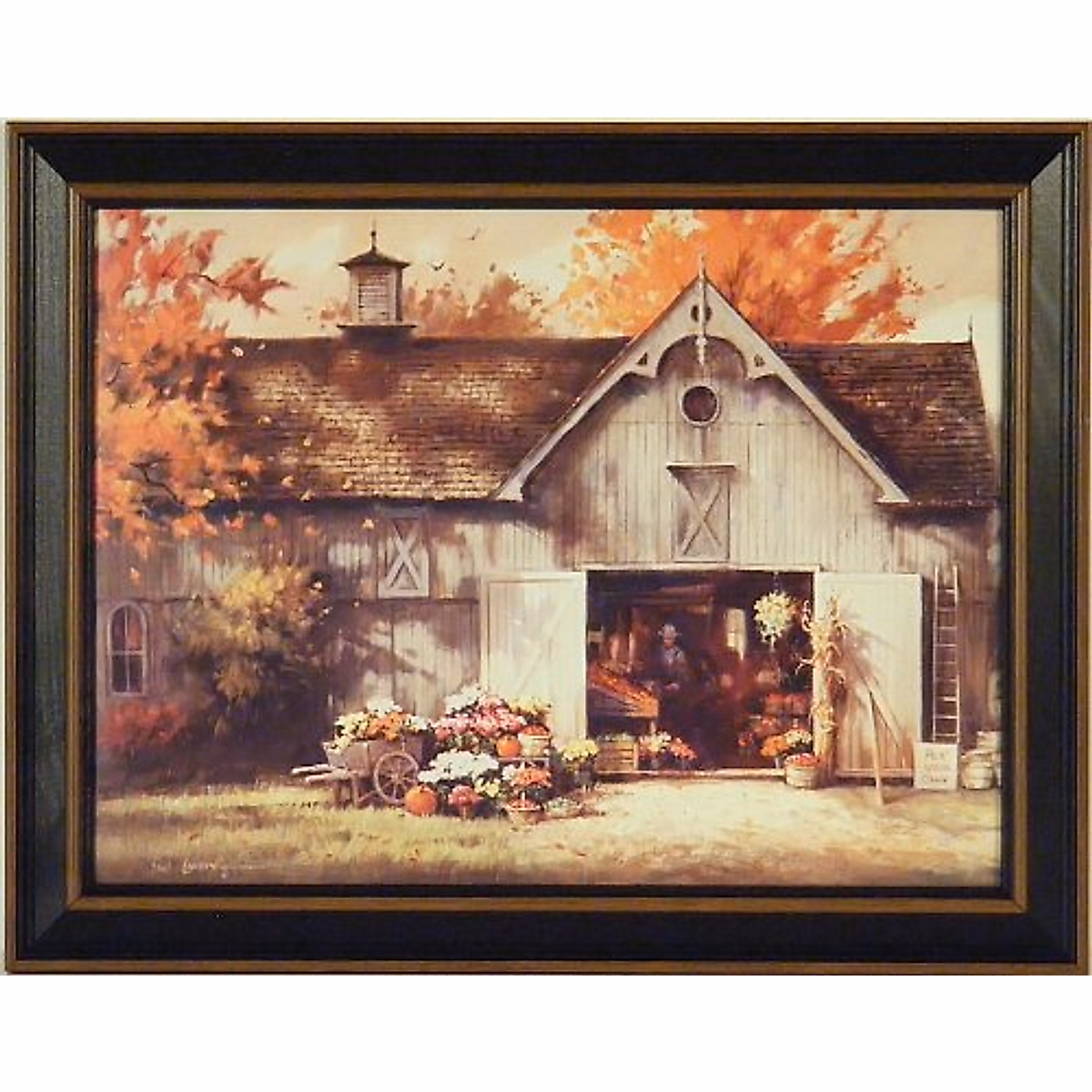 Pick Your Own by Paul Landry 15x19 Flowers Barn Country Primitive Art Print Wall Décor Framed Picture