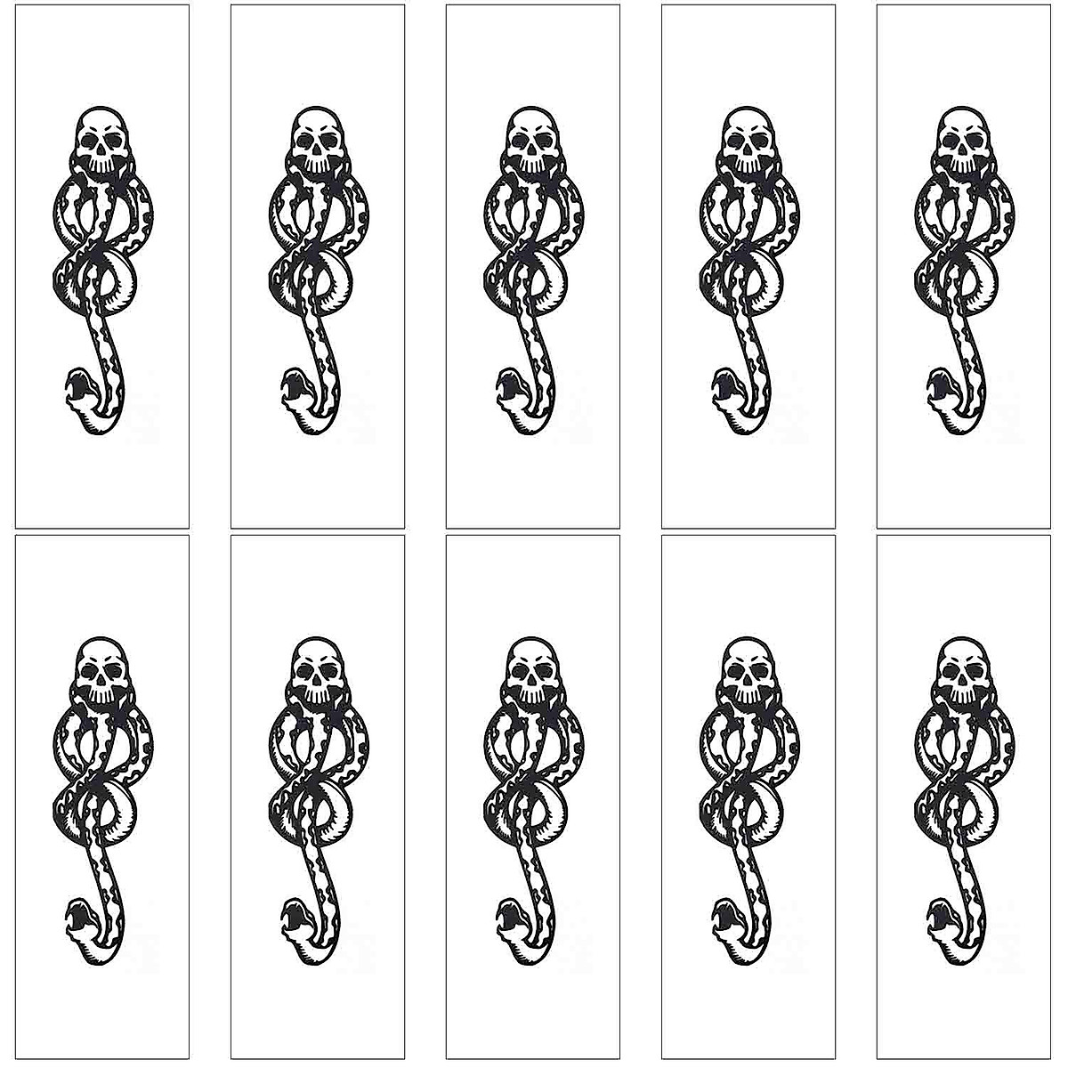 COKOHAPPY 10 Sheets Magic Death Eaters Dark Mark Mamba Snake Temporary Tattoo for Costume Party