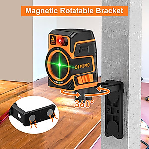 Olmlmo 2 in 1 Laser Level Self Leveling/Laser Tape Measure, 265ft/85m Laser Distance Meter-65ft/20m Laser Level Line, IP54, 360° Magnetic Base, Pulse Mode,Support Area, Volume, Pythagorean Measurement