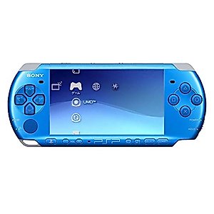 Sony PSP Slim and Lite 3000 Series Handheld Gaming Console with 2 Batteries (Blue)(Renewed)
