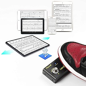Music Page Turner for Tablets - Connected by Bluetooth for Flip Pages from Music Software - Controlled by Foot Switch - IOS and Android System Support (Cube Turner)