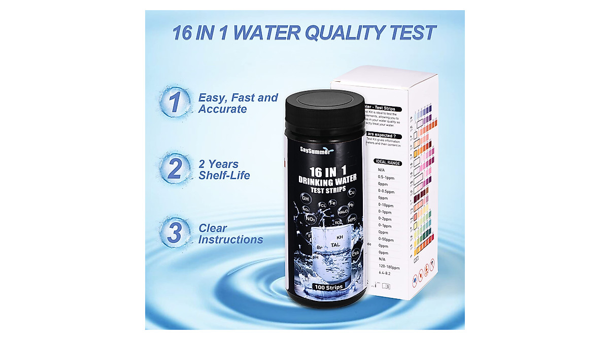 16 in 1 Tap Water Testing Kits for Drinking Water, 100ct Well Drinking ...