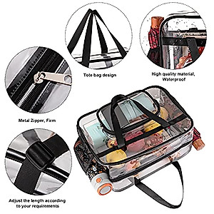 UEOE Clear Bags Stadium Approved,See Through Tote Bag+Shoulder Strap Large Transparent Bag