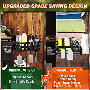 BSTTEK Griddle Caddy for Blackstone Griddles,Blackstone Griddle Accessories Space Saving for Blackstone,Blackstone Caddy Organize Storage with Magnetic Tool Holder & Paper Towel Holder,NO Drilling