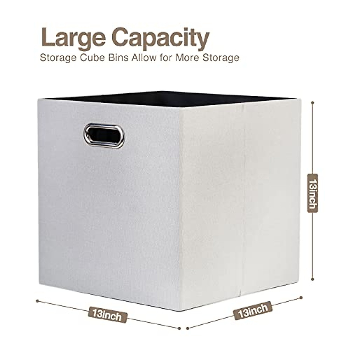 Jermichoc 13x13 Inch Storage Bins, 4 Pack Foldable Cube Storage Baskets Containers for Office Home Closet Shelves Organization (Grey)