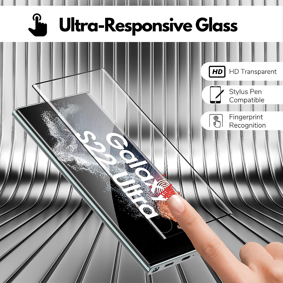 Cbus Wireless [2-Pack] Glass Screen Protector for Samsung Galaxy S22 Ultra