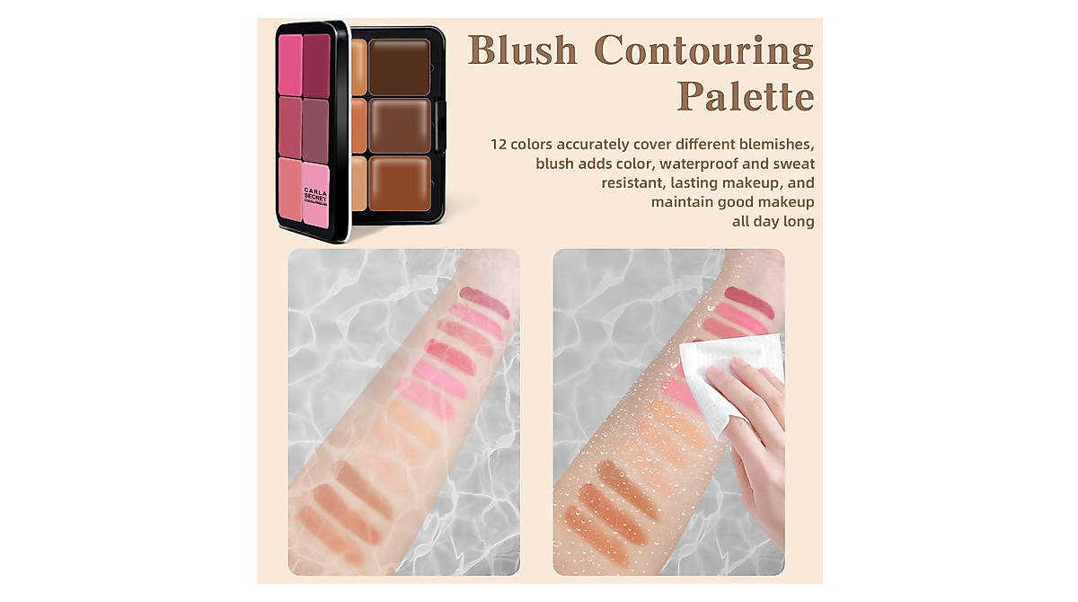 HOSAILY Cream Blush & Concealer Palette - 12 Color Set