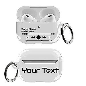 Custom Song AirPods Pro Case with Your Text - Best Personalized AirPods Case with Keychain Choose Your Favorite Song Add Music Artist for Men or Women