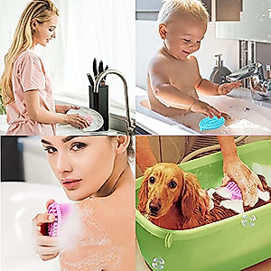 Silicone Body Scrubber Loofah - Set of 3 Soft Exfoliating Body Bath Shower Scrubber Loofah Brush for Sensitive Kids Women Men All Kinds of Skin