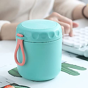 Syuanmuer 2PCS Insulated Food Soup Jar, Leak Proof Stainless Steel Soup Thermos Lunch Box with Spoon, 430ML Portable Thermos for School Work Picnic.