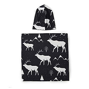 Galabloomer Newborn Swaddle Blanket with Beanie Set Baby Boy Receiving Blanket