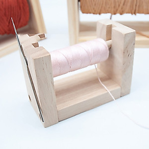 Shipenophy Crochet Yarn Holder, Solidwood Yarn Ball Holder Sturdy Durable Rotatable 5.1in Long Smoothing for Knitting