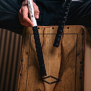 Meinl Stick & Brush Cajon Brush with Nylon Dowels and Adjustable Rings, Black, Standard (SB305)