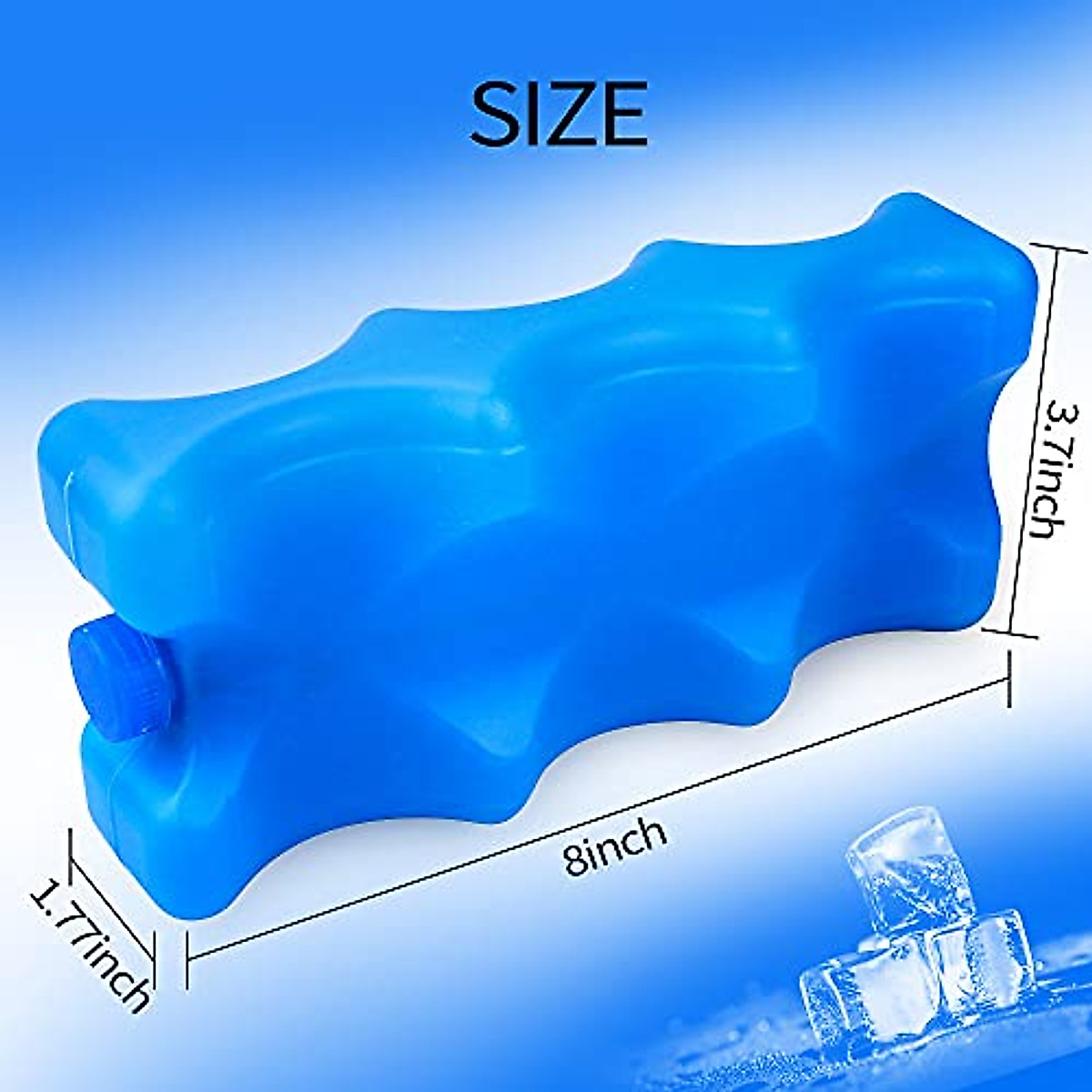 ISUSSER Pack of 3 Reusable Ice Packs for Breastmilk Storage, Bottle Ice Packs for Breastfeeding Mom, Blue