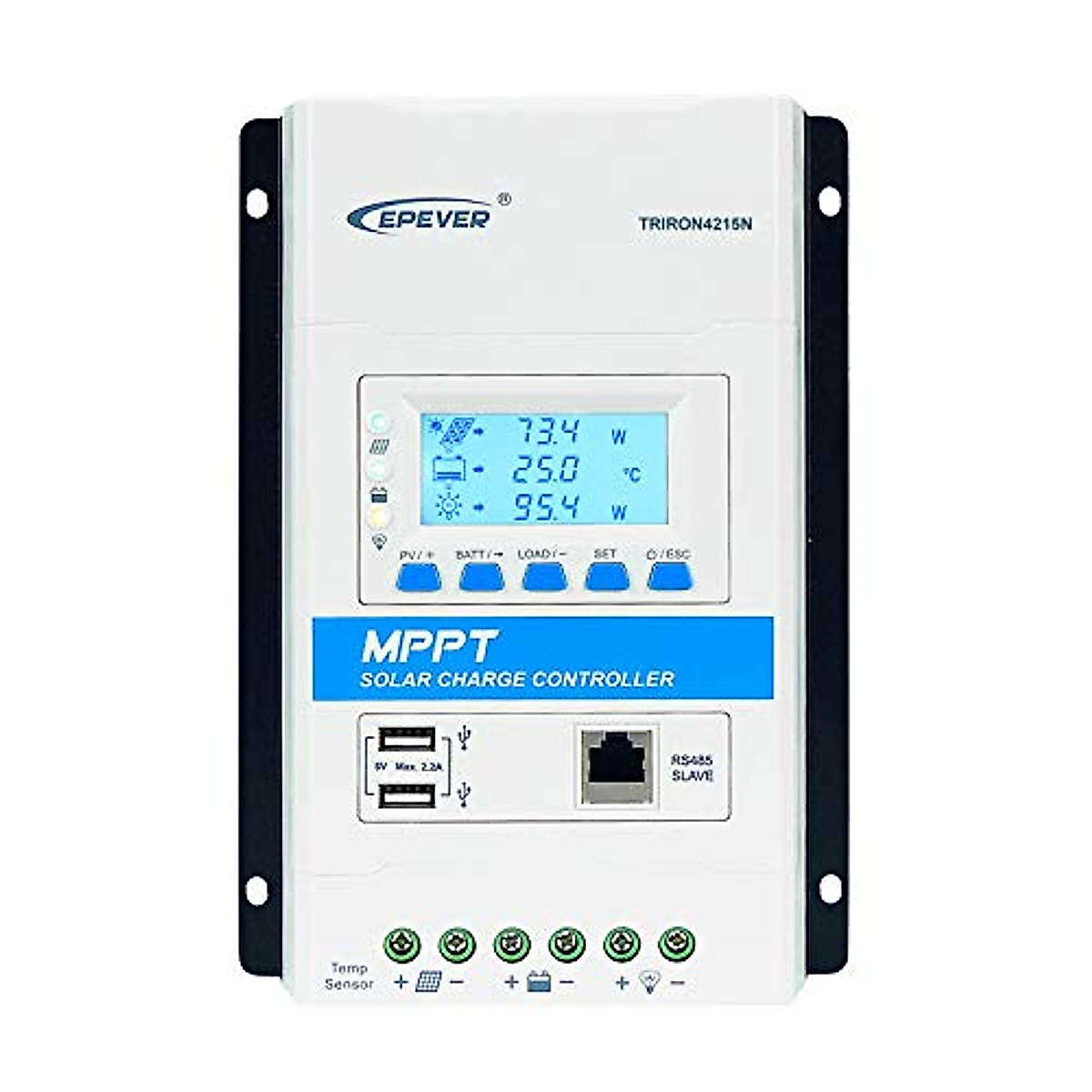 EPEVERMPPT Solar Charge Controller 40A, 12V/24V AutoTRIRON4215N Intelligent Modular-Designed Regulator with PC Software and Moblie APP [Updated Version of Tracer A/an Series] (TRIRON 4215N)