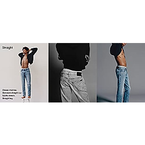 Calvin Klein Men Straight Fit Jean, Boston Blue Black, 31W x 30L