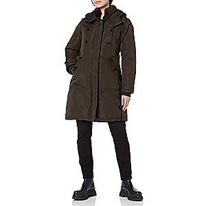 Canada Weather Gear Women's Heavyweight Long Parka Jacket, Olive Natural, X-Large