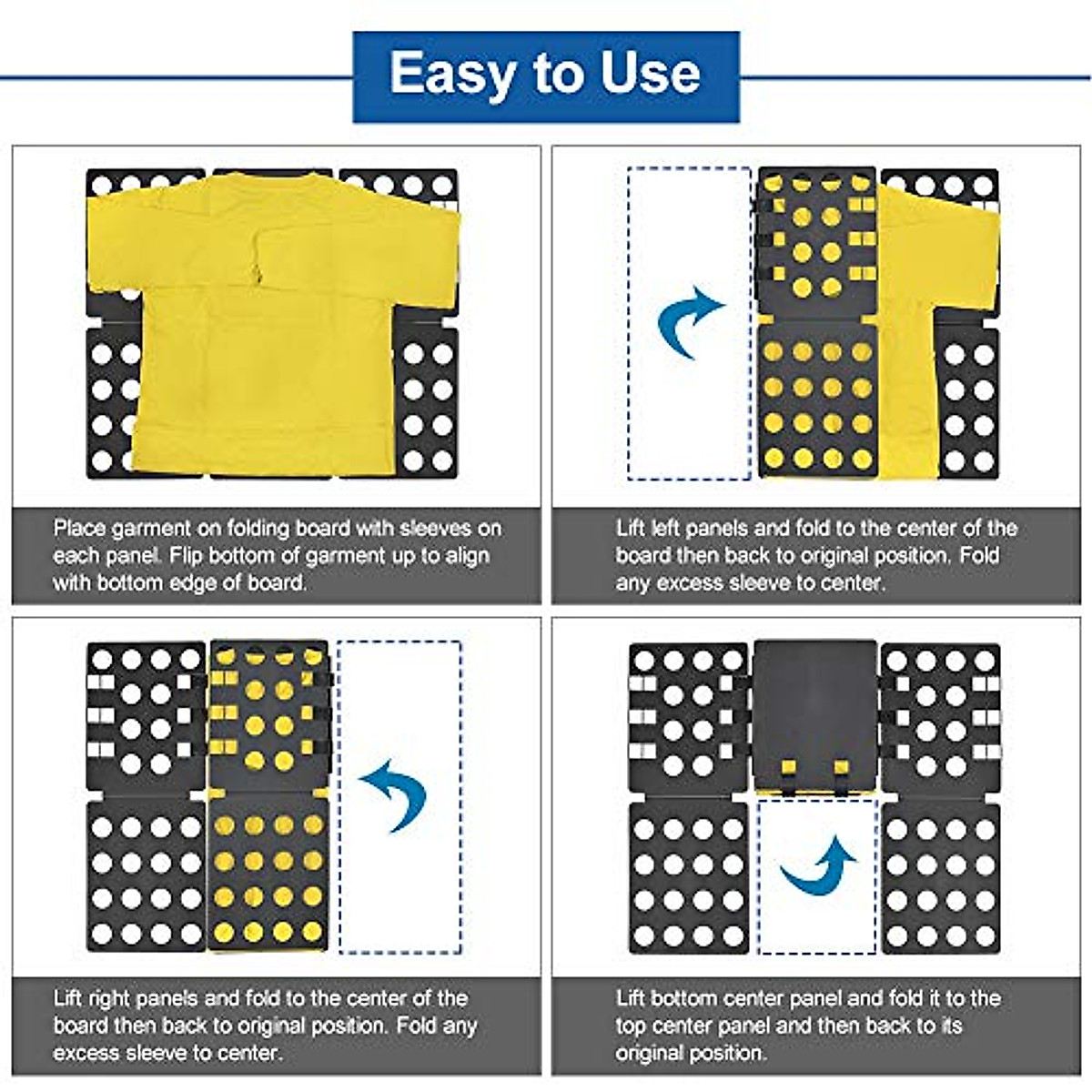 T shirt Folding Board T shirt Clothes Folder Laundry Organizer Easy and Fast for Kid and Adult to Fold Clothes Black