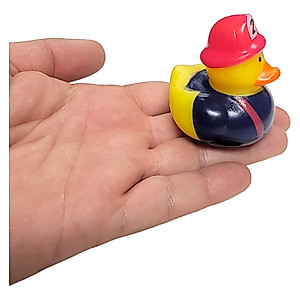 AMERICAN WIT Firefighter Rubber Ducks (2") Standard Size. (12 Pack) Cute Duck Bath Tub Pool Toys