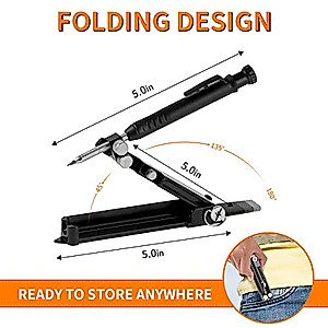Newisdomake Multi-Function Scribing Tool, Construction Aluminum Alloy Scribe Tool with Deep Hole Pencil for DIY Woodworking, Compass Contour Gauge, Floor Corner Line Maker