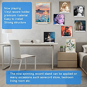 Aivwis Elegant Now Playing Vinyl Record Stand Wall Mount, Now Spinning Vinyl Record Shelf, for wall Decor of Home or Office (White)