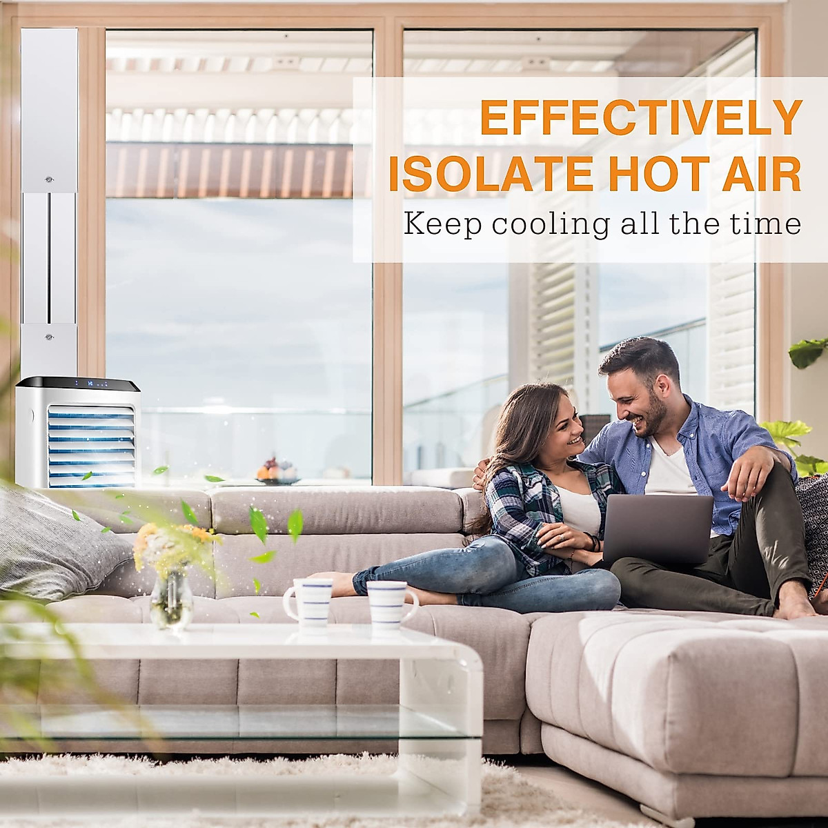 Portable AC Window Vent Kit with 5.9" Coupler, Pawcute Sliding Air Conditioner Plate Kits for Sliding Window, Adjustable 17-60 inch Portable AC Window Seal Plates for 5.9inch Exhaust Hose