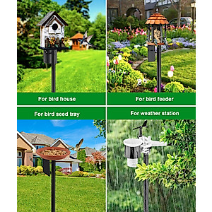 Bluebird House Pole 109 Inch, Heavy Duty Bird Feeder Pole for Outdoors, Adjustable Smart Bird Feeder Stand, Bird Buddy Mounting Pole
