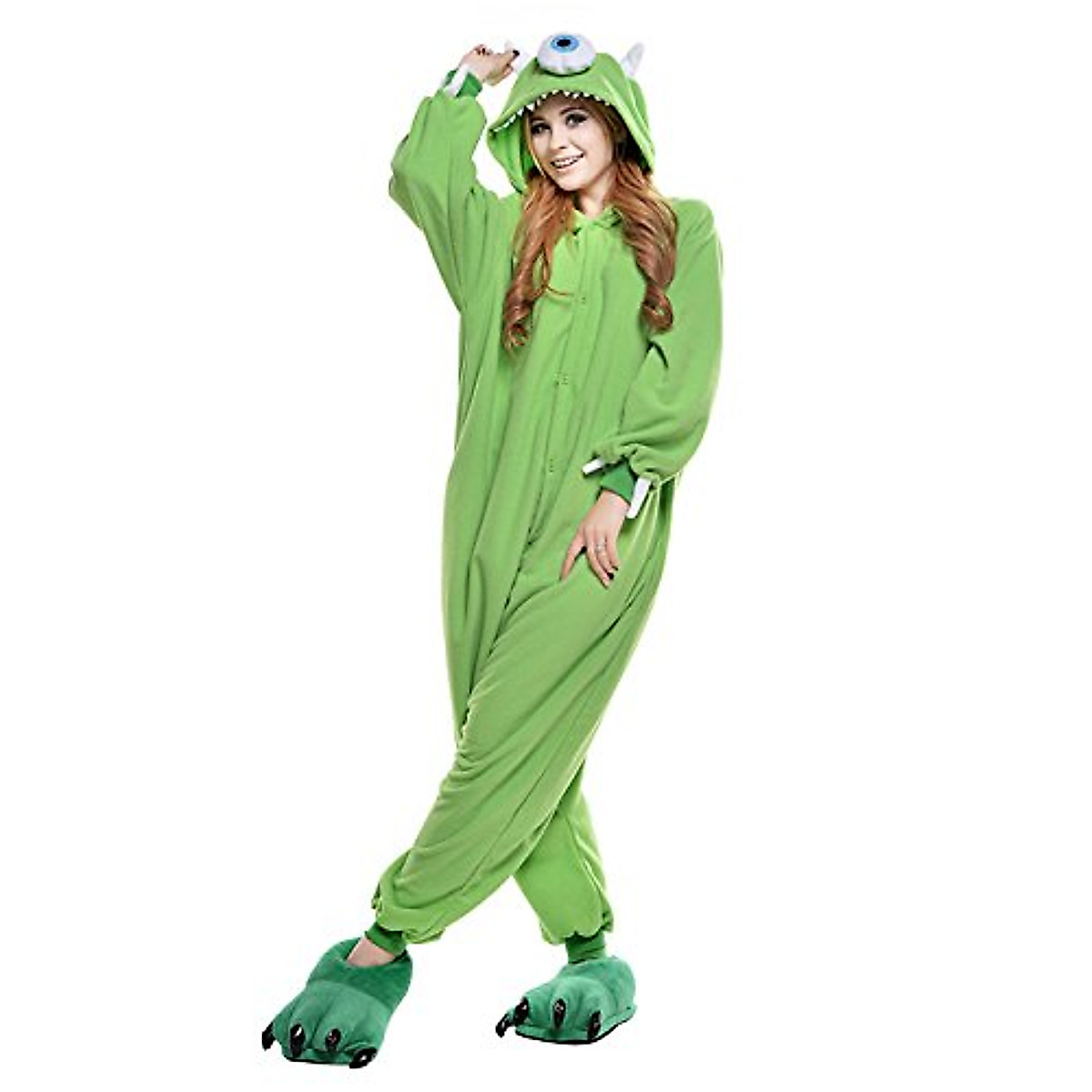 VU ROUL Unisex-adult Costumes Mike Onesie Pajamas Size Medium Green