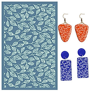 Silk Screen Stencils for Polymer Clay, 2PCS Reusable Silkscreen Print Kit, DIY Silk Screen Printing Stencils for Printing on Clay & Other Jewelry Clay Earrings Decoration