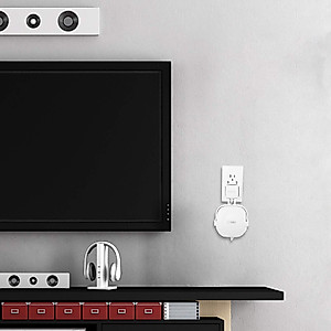 HOLACA Outlet Wall Mount Hanger for eero 6 Dual-Band mesh Wi-Fi 6 Router, Space Saving Holder, Easy Moved, Cord Management for eero 6 without Messy Wires and Screws (2 Pack)