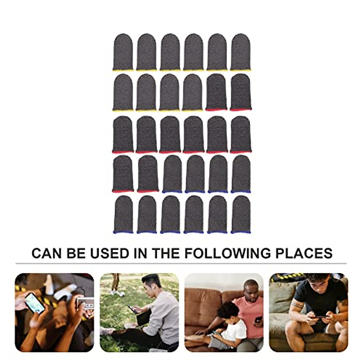 Hemobllo Accessories Finger Sleeve Gaming Finger Sleeve Touchscreen Sleeve: 30pcs Anti- Sweat Breathable Finger Cover for Mobile Phone Games Thumb Sleeves Finger Sleeves