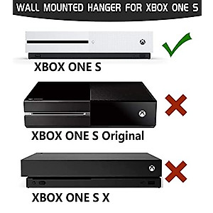 Wall Mount for Xbox One S All Metal Display Holder Hanger Organizer Vertical Hanging On Wall Shelf Bracket Safely Store Your Xbox One S on Wall Near or Behind TV Steel Bracket Accessories Stand Kit