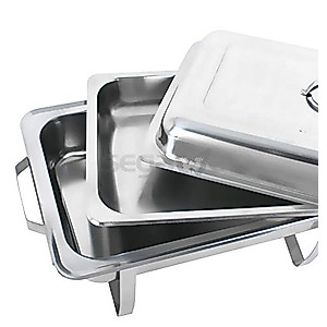 TimmyHouse Catering Stainless Steel Chafer Chafing Dish Sets 8 Qt Full Size Buffet 4 Pack