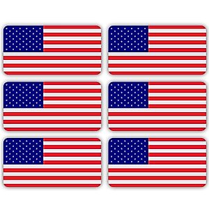 6 pcs 3M REFLECTIVE USA Stealthy Flag Hard Hat Stickers, Black Ops Hardhat Decals | Tactical Morale Military Gear Labels | USA American Flag Helmet Toolbox