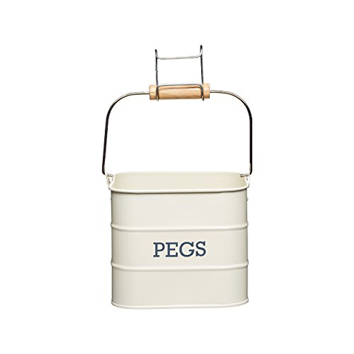 KitchenCraft Living Nostalgia Hanging Metal Peg Tin - Antique Cream