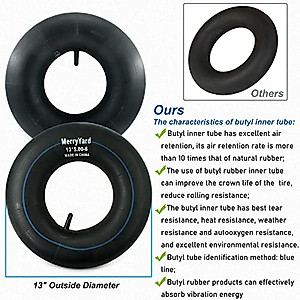 (2-Pack)13x5.00-6" Inner Tubes with TR-13 Straight Valve Stem - Replacement Lawn Mower Tire Tubes-for Razor Dirt Quad,Go Kart,ATV, Yard Tractors,Snow Blowers,Wagons,13 500-6,12X5.00-6,5.30-6,4.50-6