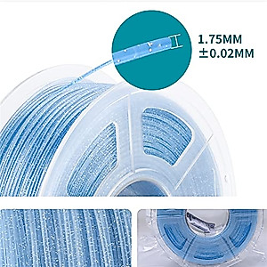 LYXDWRC 3D Printer PLA Filament, Glitter Sky Blue, 1.75mm +/- 0.02 Mm 1kg, Great for 3D Printing Pen 3D Printing