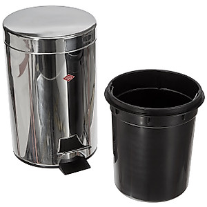 Wesco 103014-41 Pedal Trash Can, Stainless Steel Mirror, Size: Diameter: 6.7 x Height: 10.2 inches (17 x 26 cm), Pedal Bin 3L, 103